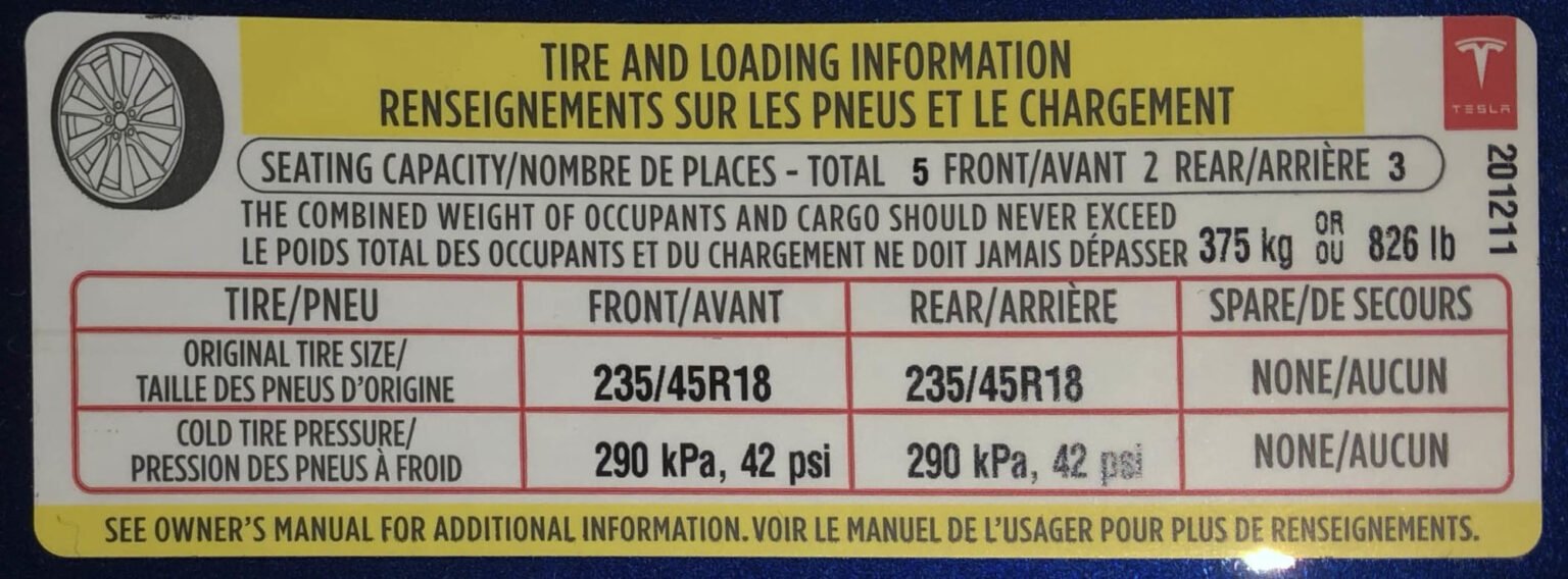 Everything You Need to Know About Tesla Model Y Tire Pressure and ...
